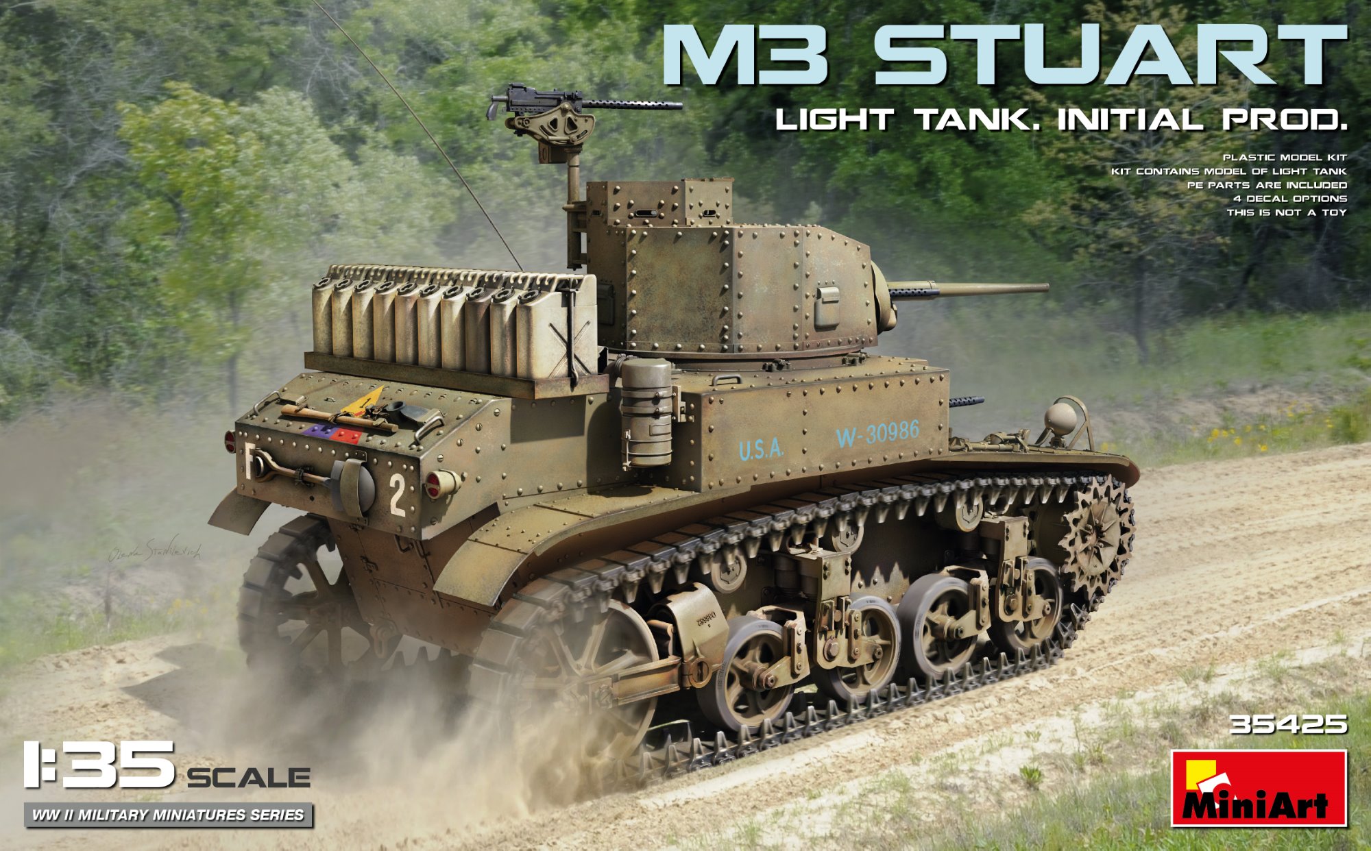 MiniArt 35425 M3 Stuart Light Tank Initial Prod. 1/35 - Dutchmodelshop.nl
